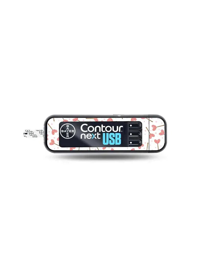 Contour Next USB Glucose Meter Sticker - Valentine Edition – Kaio-Dia B2B